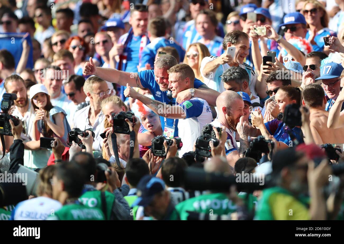 Iceland fans in the stands after the final whistle Stock Photo - Alamy