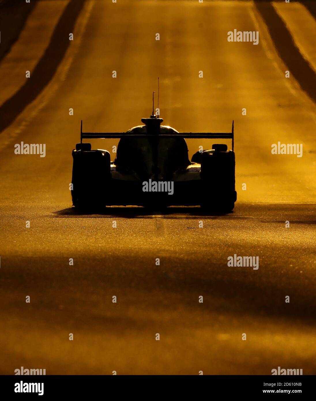 Sun sets down the Mulsanne Straight during the Le Mans 24hrs Stock ...