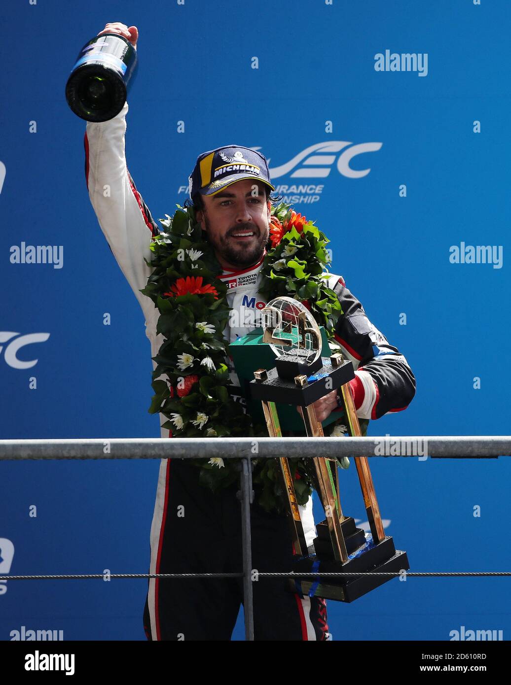 Fernando Alonso celebrate winning Le Mans Stock Photo - Alamy