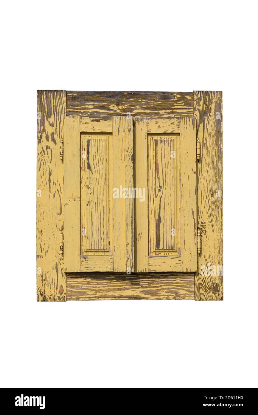 Vintage window with shutters isolated on white background Stock Photo ...