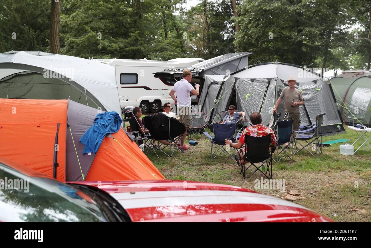 Fans on a campsite at Le Mans Stock Photo - Alamy