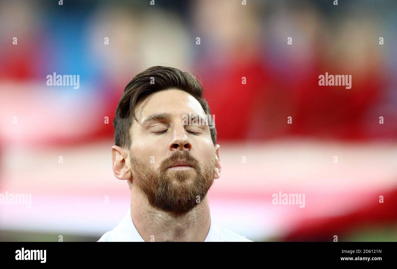 Argentina's Lionel Messi before the game Stock Photo - Alamy