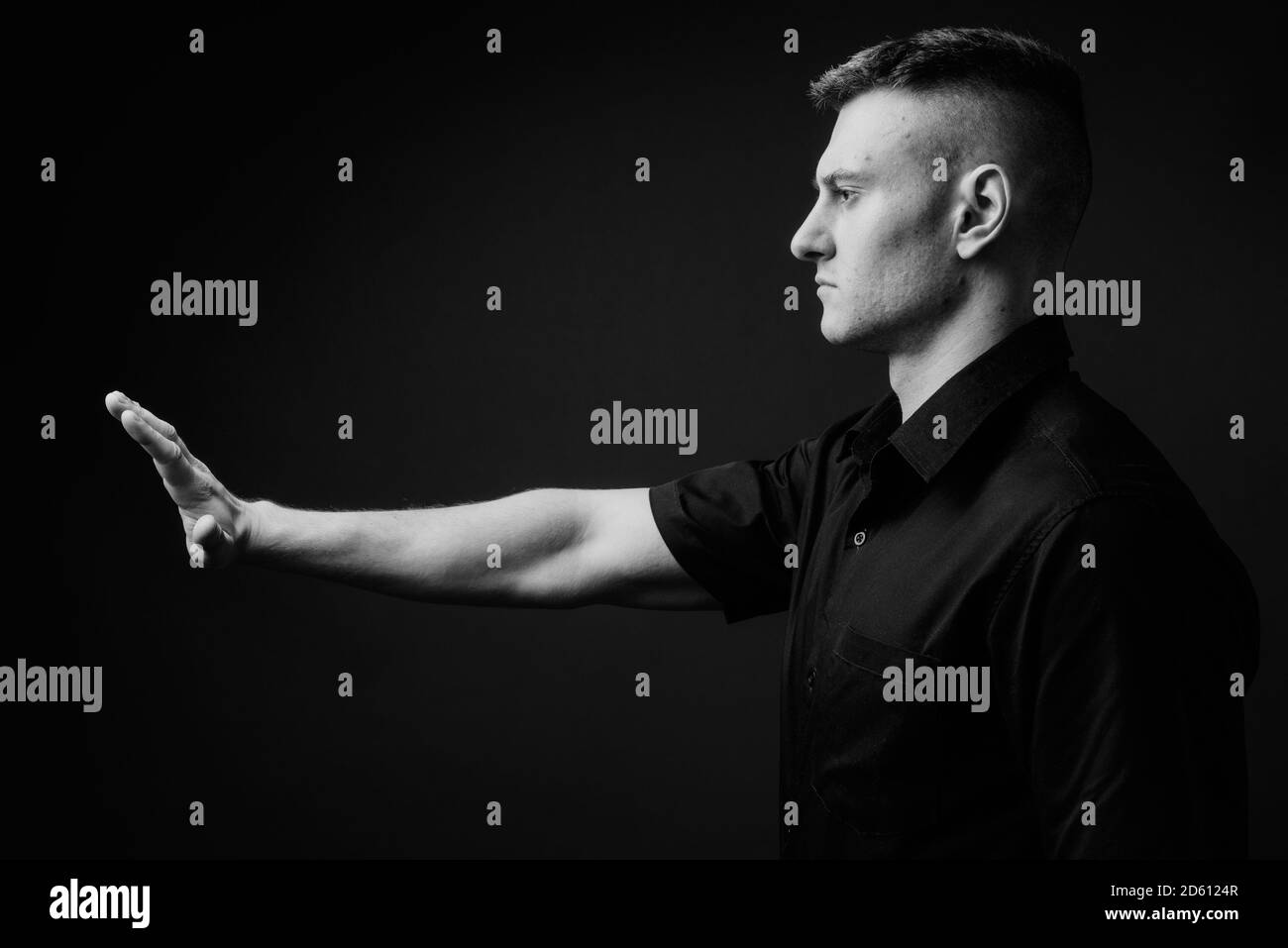 Businessman portrait no background Black and White Stock Photos ...