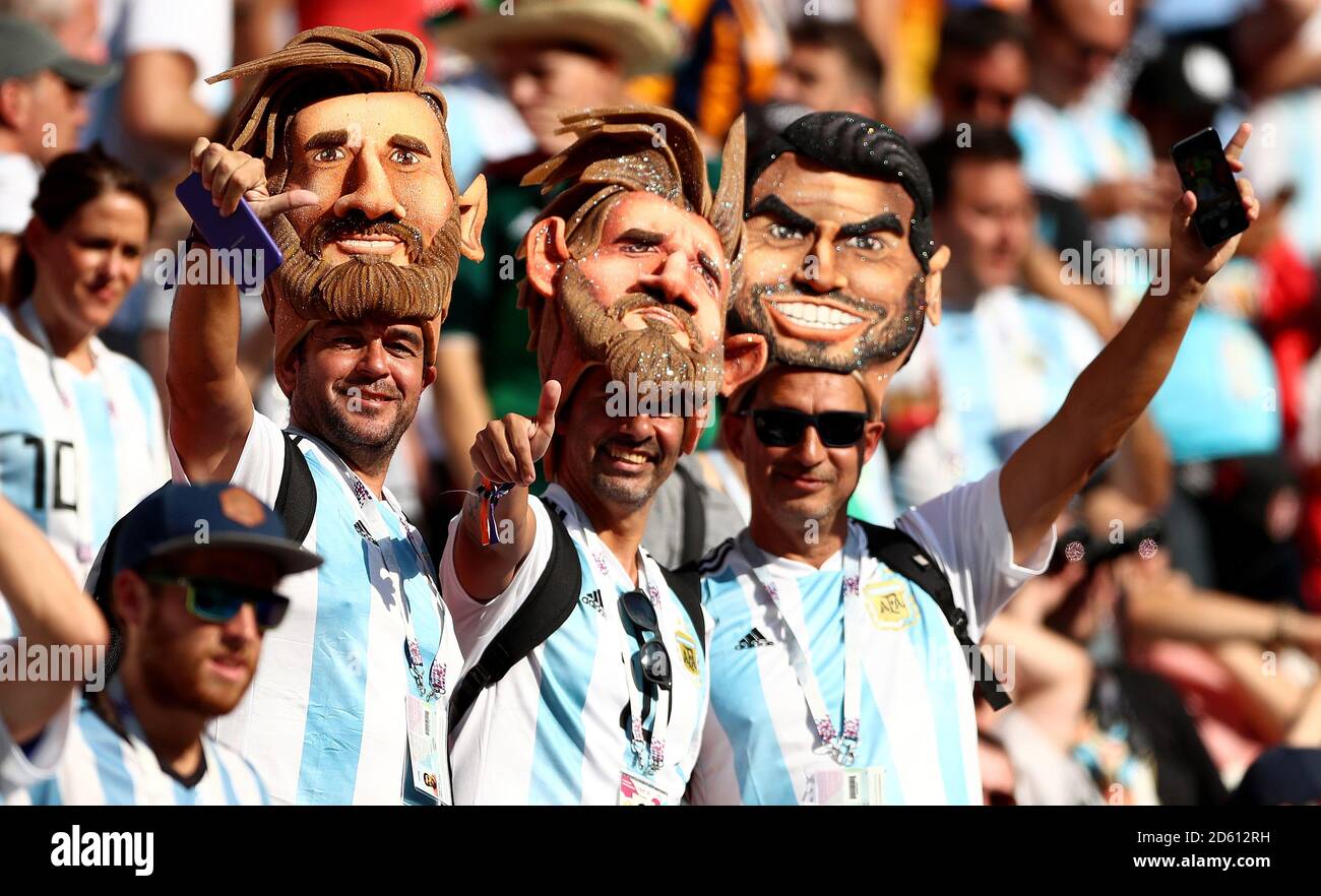 Argentina fans show support for their team in the stands Stock Photo ...