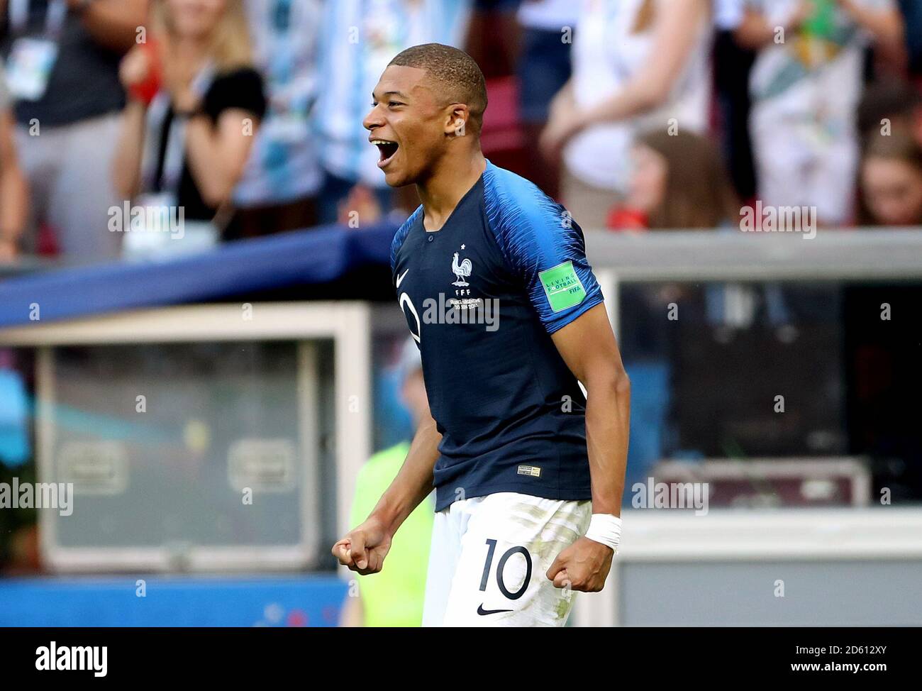 Frances kylian mbappe celebrates scoring hi-res stock photography and ...