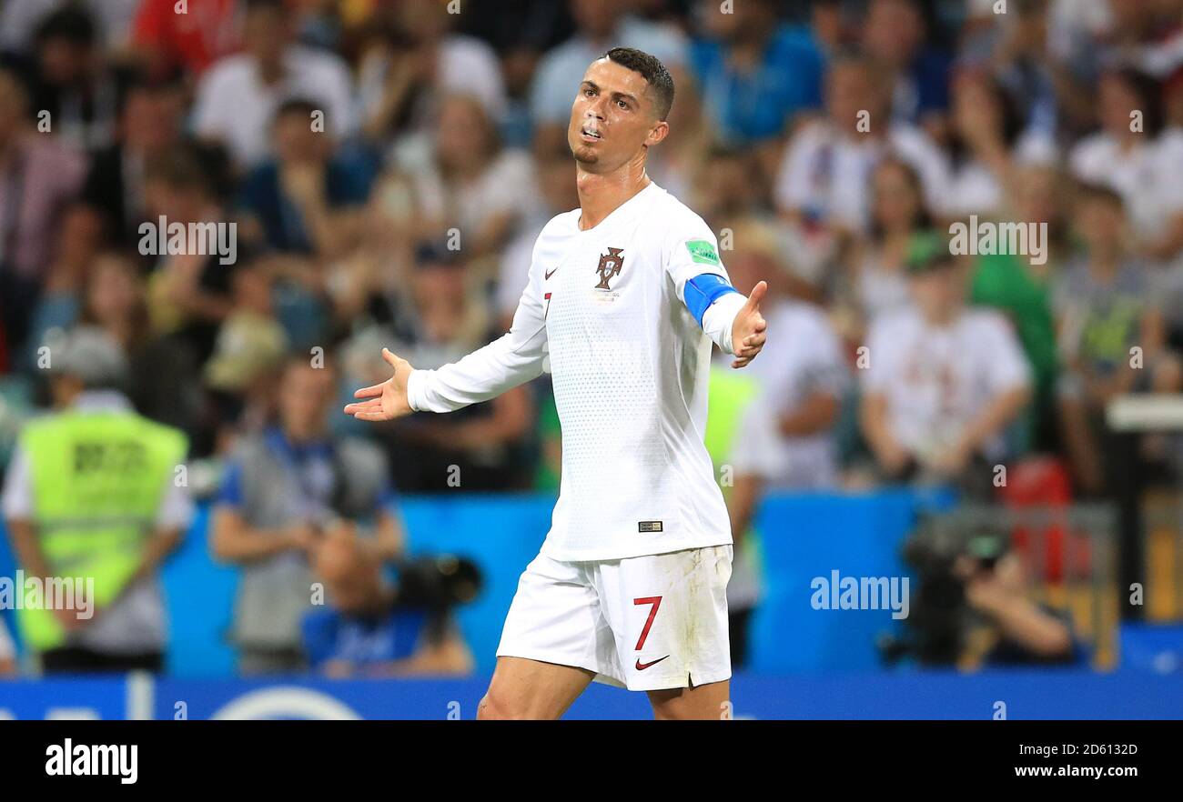 Portugal's Cristiano Ronaldo shows his frustration during the game ...