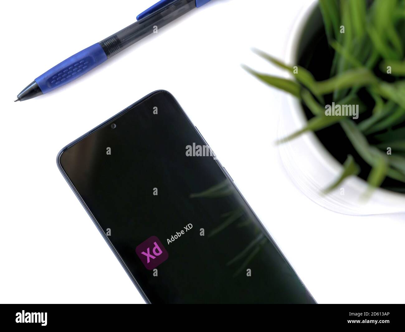 Lod, Israel - July 8, 2020: Modern minimalist office workspace with ...