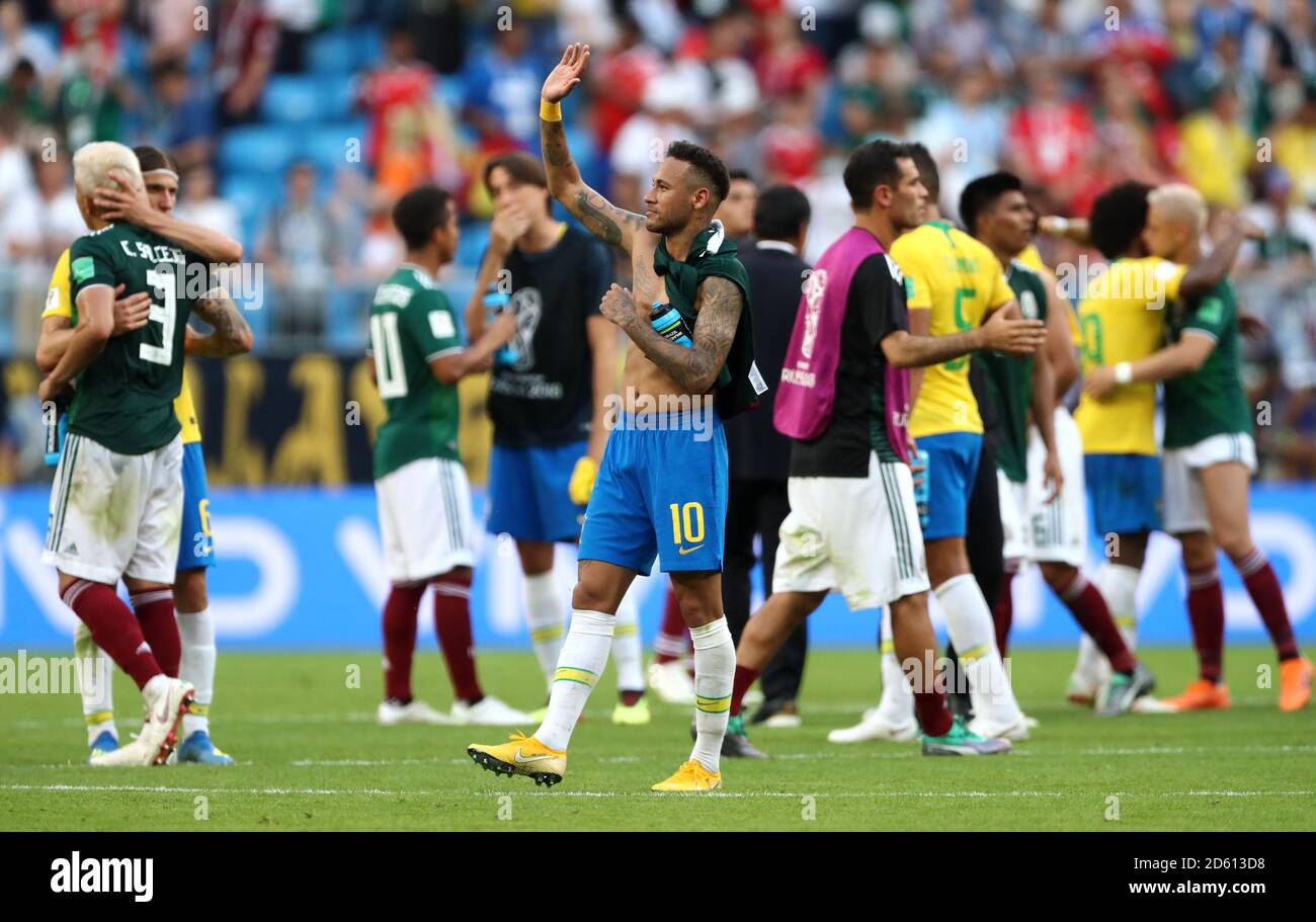 Brazil's Neymar celebrates after the final whistle Stock Photo - Alamy