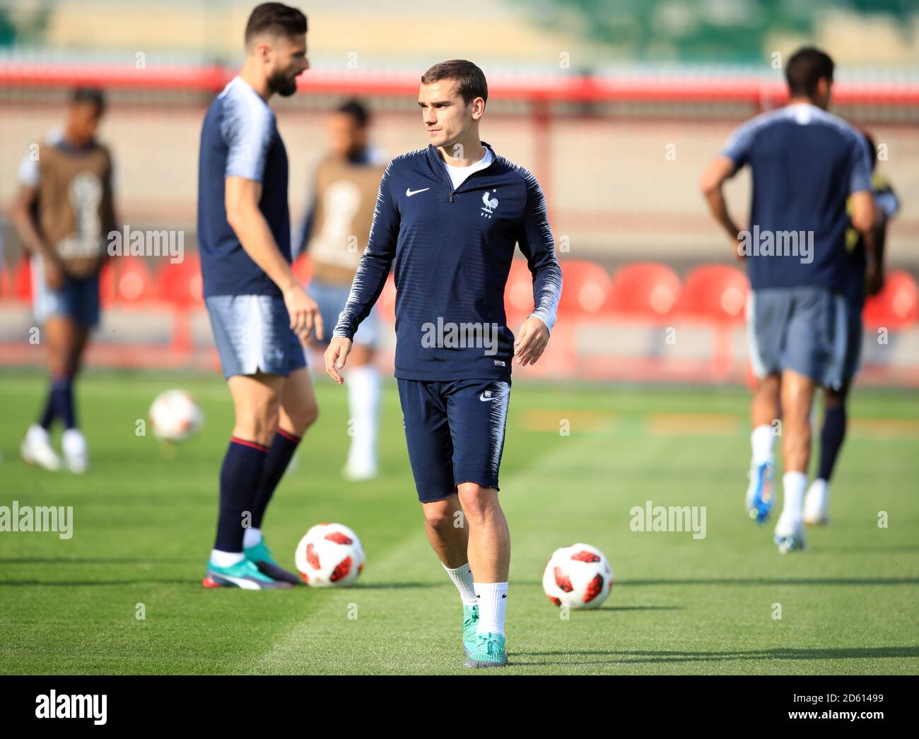 France's Antoine Griezmann during a training session ahead of the World ...