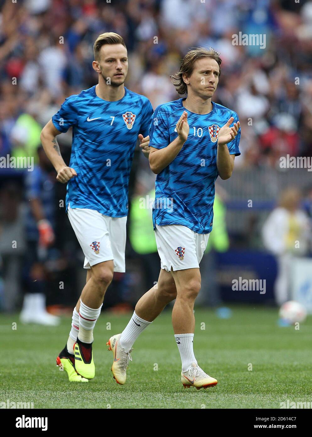 Croatia's Luka Modric (right) and Ivan Rakitic warming up before the ...