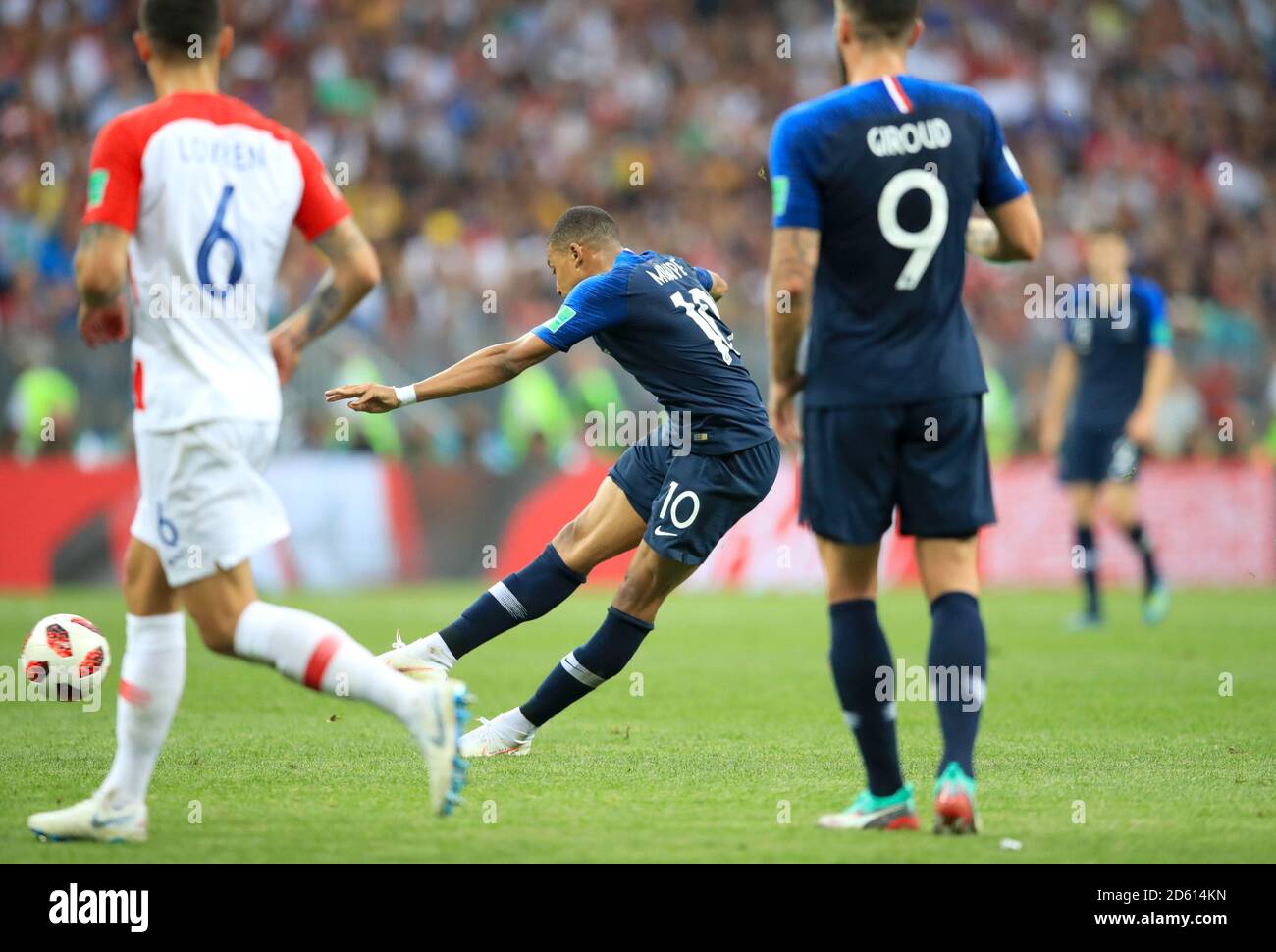 France's Kylian Mbappe scores his side's fourth goal of the game Stock ...