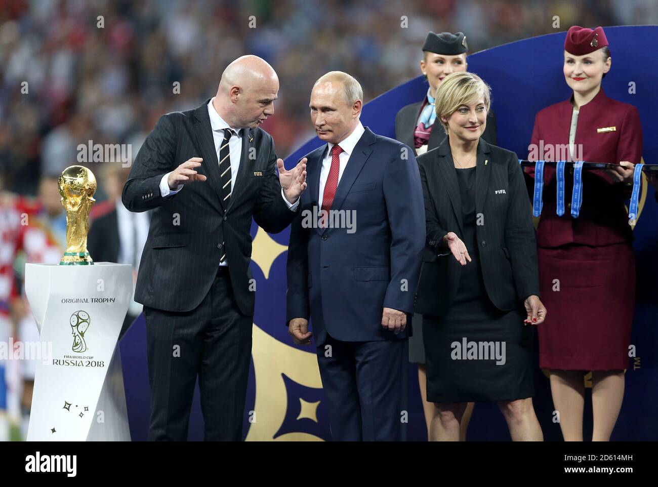 FIFA President Gianni Infantino (left) and Russian President Vladimir ...