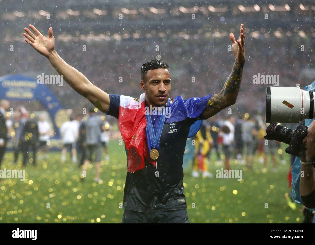 France's Corentin Tolisso celebrates after the FIFA World Cup 2018 ...