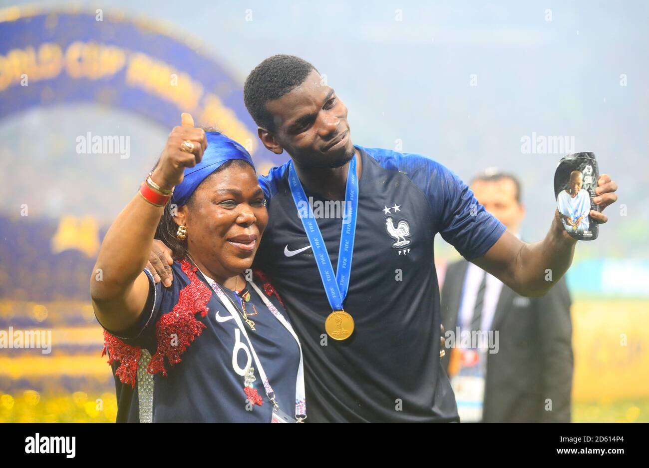 France's Paul Pogba celebrates with his Mother Yeo Moriba after France ...