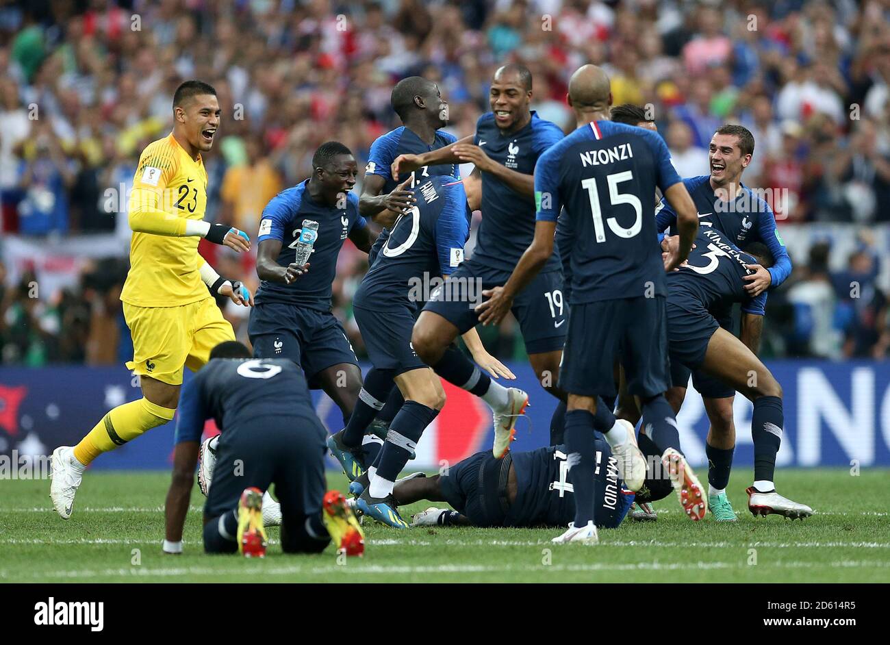 during the FIFA World Cup 2018 final at the Luzhniki Stadium in Moscow ...