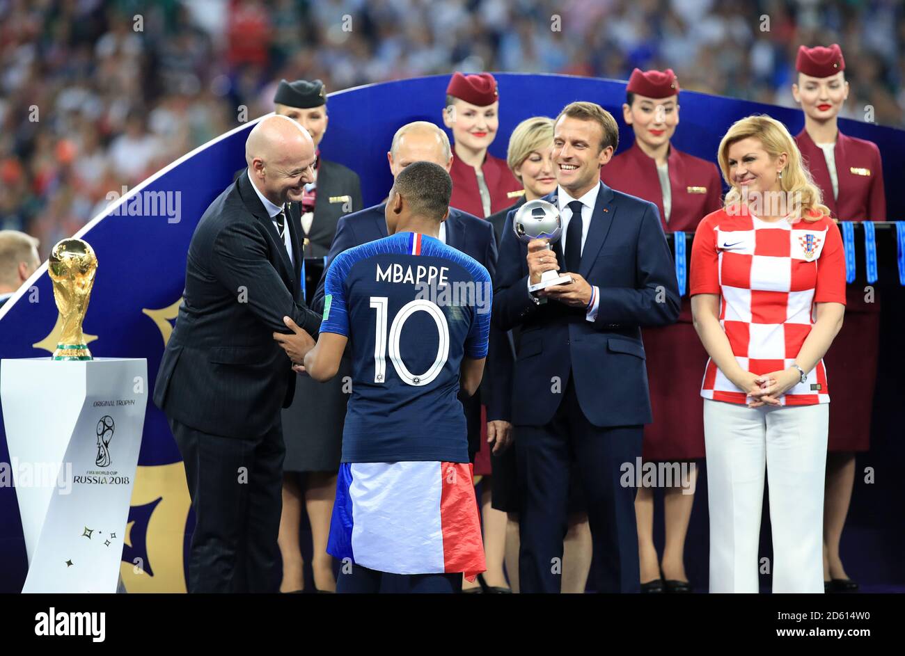 France's Kylian Mbappe receives the Best Young Player Award from French ...