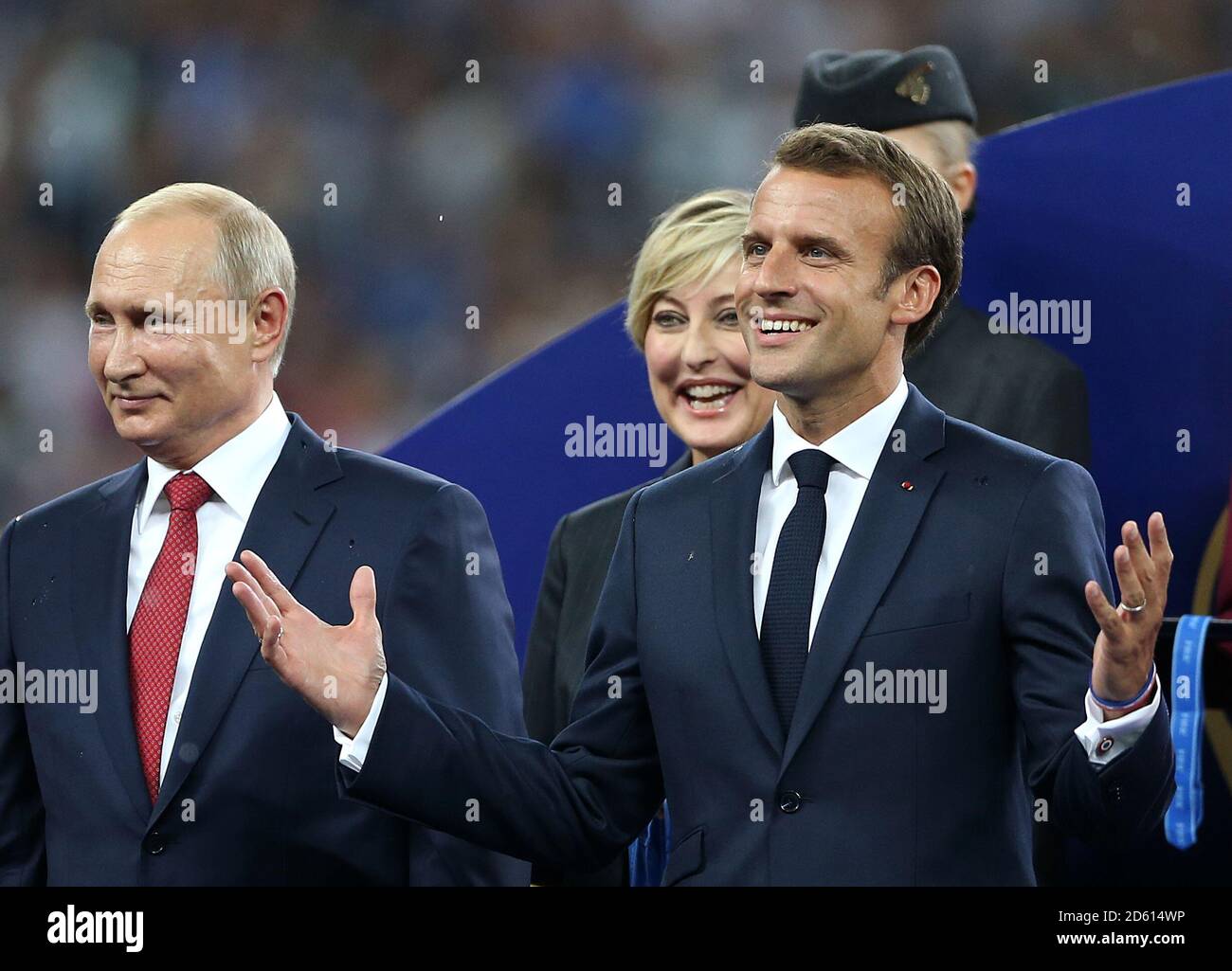 Russian President Vladimir Putin (left) and French President Emmanuel ...