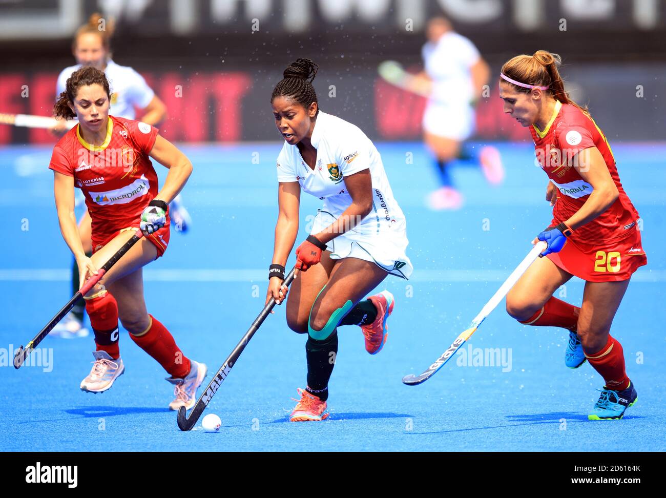Spain's Xantel Gine (right) and South Africa's Sulette Damons (centre ...