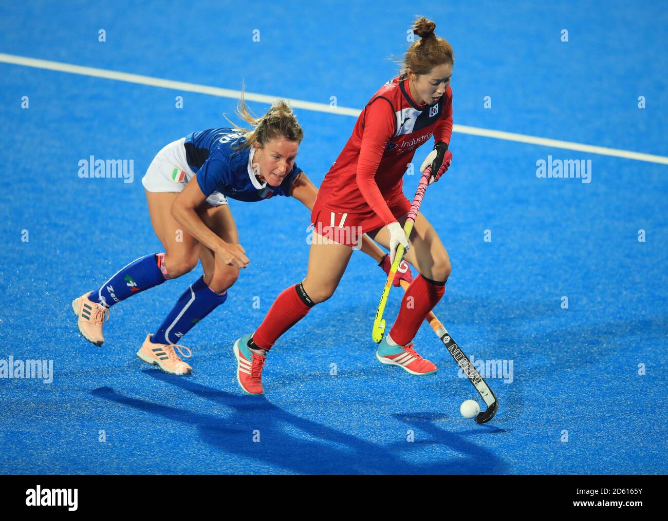 South Korea's Ok Ju Kim (right) and Italy's Celina Traverso (left Stock ...