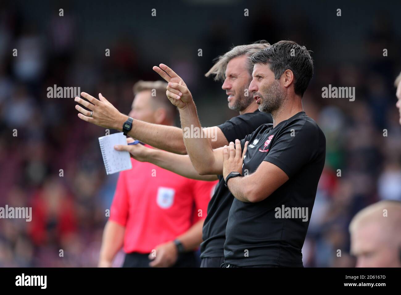 Lincoln City Manager Danny Cowley and assistant Nick Cowley Stock Photo ...