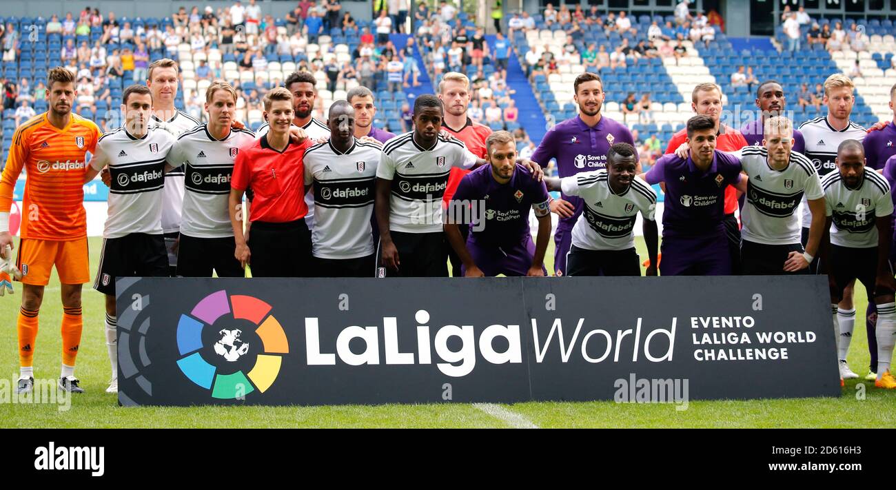 Fulham players line up for a team photograph during the Cup of ...