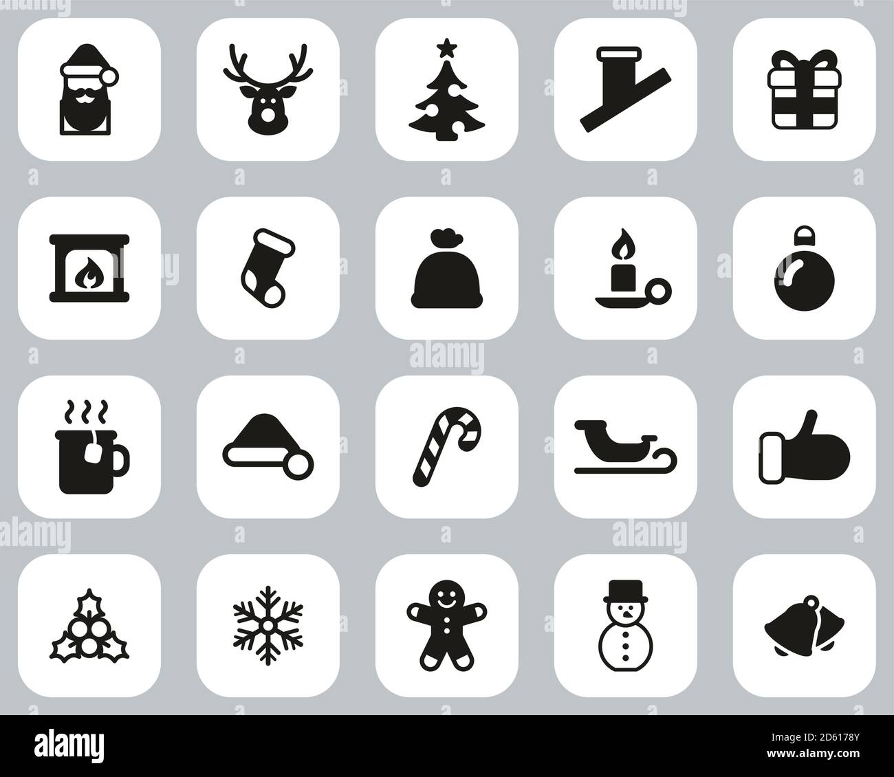 Christmas Holiday & Tradition Icons Black & White Flat Design Set Big Stock Vector Image & Art ...