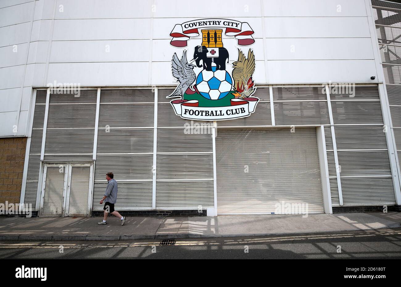 A detail view of the Coventry City crest at the Ricoh Arena Stock Photo ...