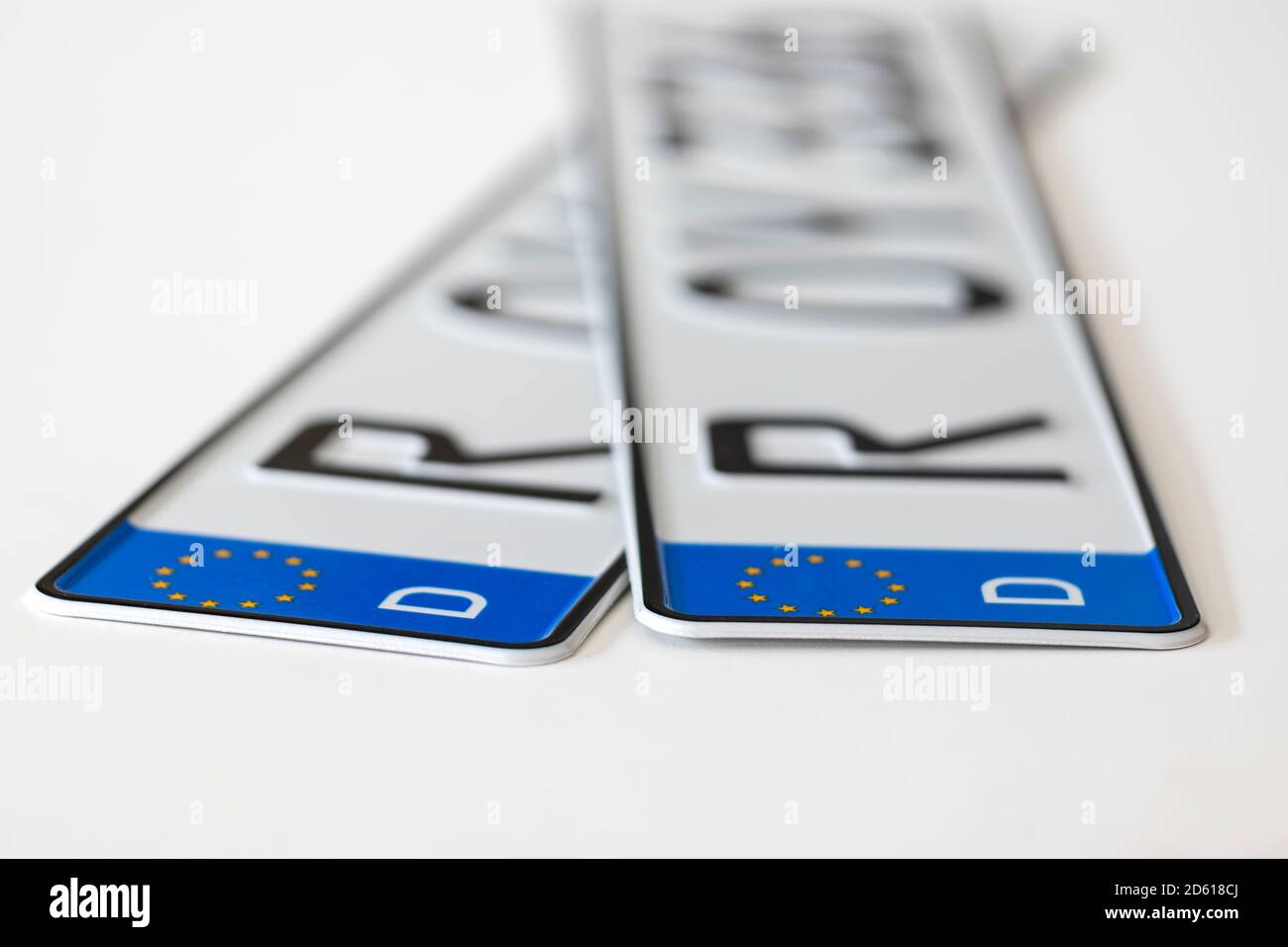 german license plates on white background Stock Photo - Alamy