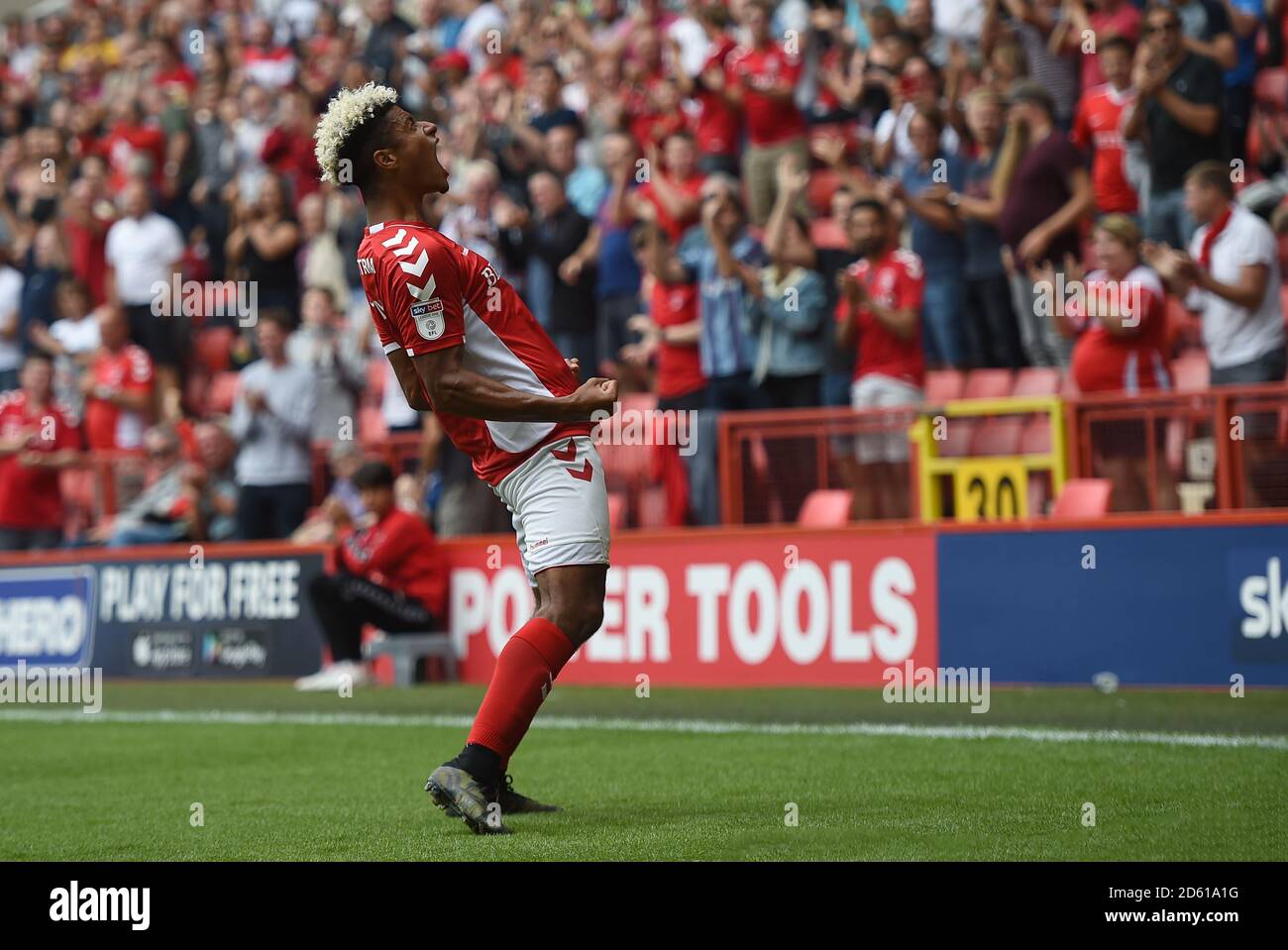 Charlton Athletic's Lyle Taylor celebrates scoring their first goal ...
