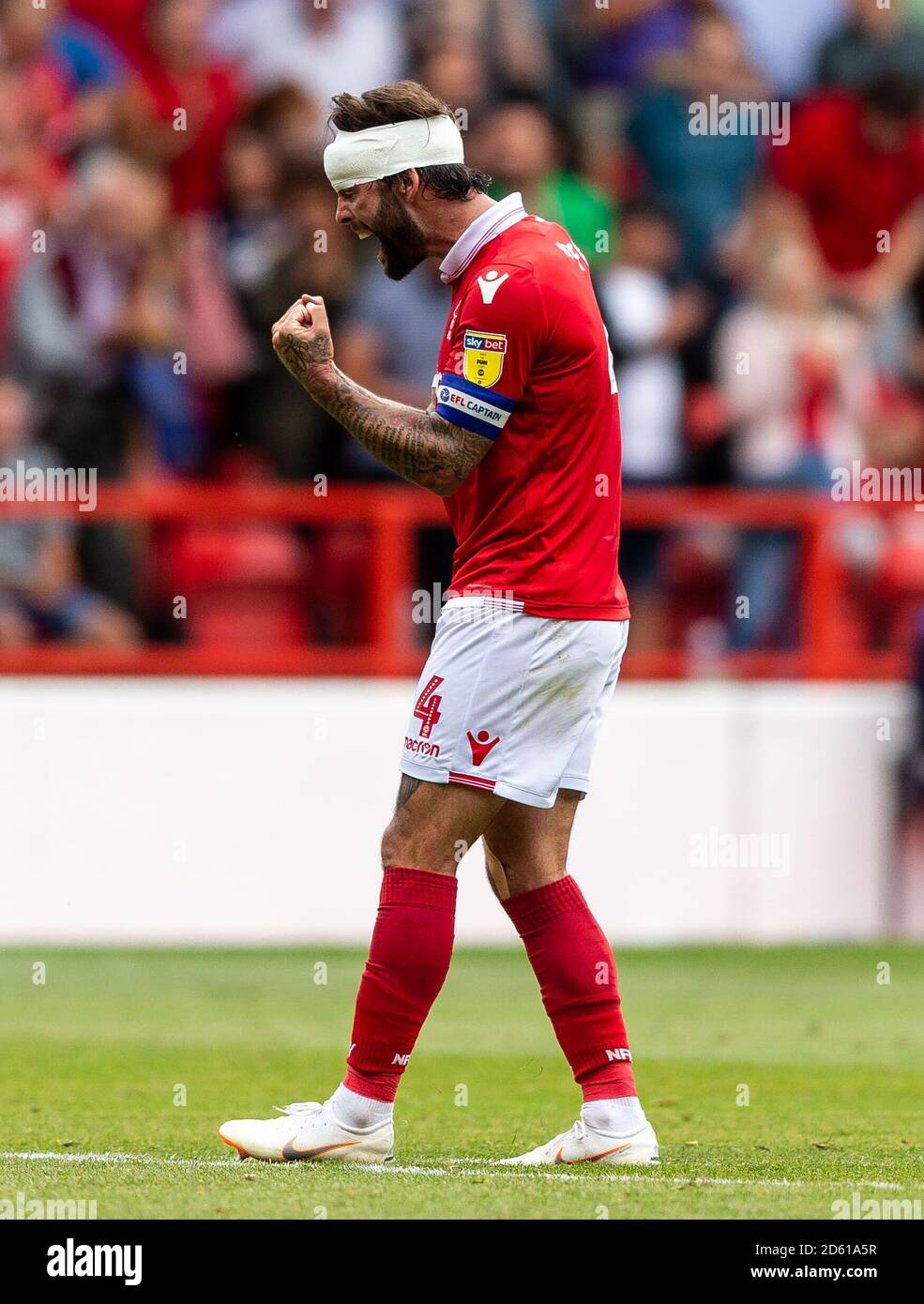 Nottingham Forest's Danny Fox celebrates at the end of the match Stock ...