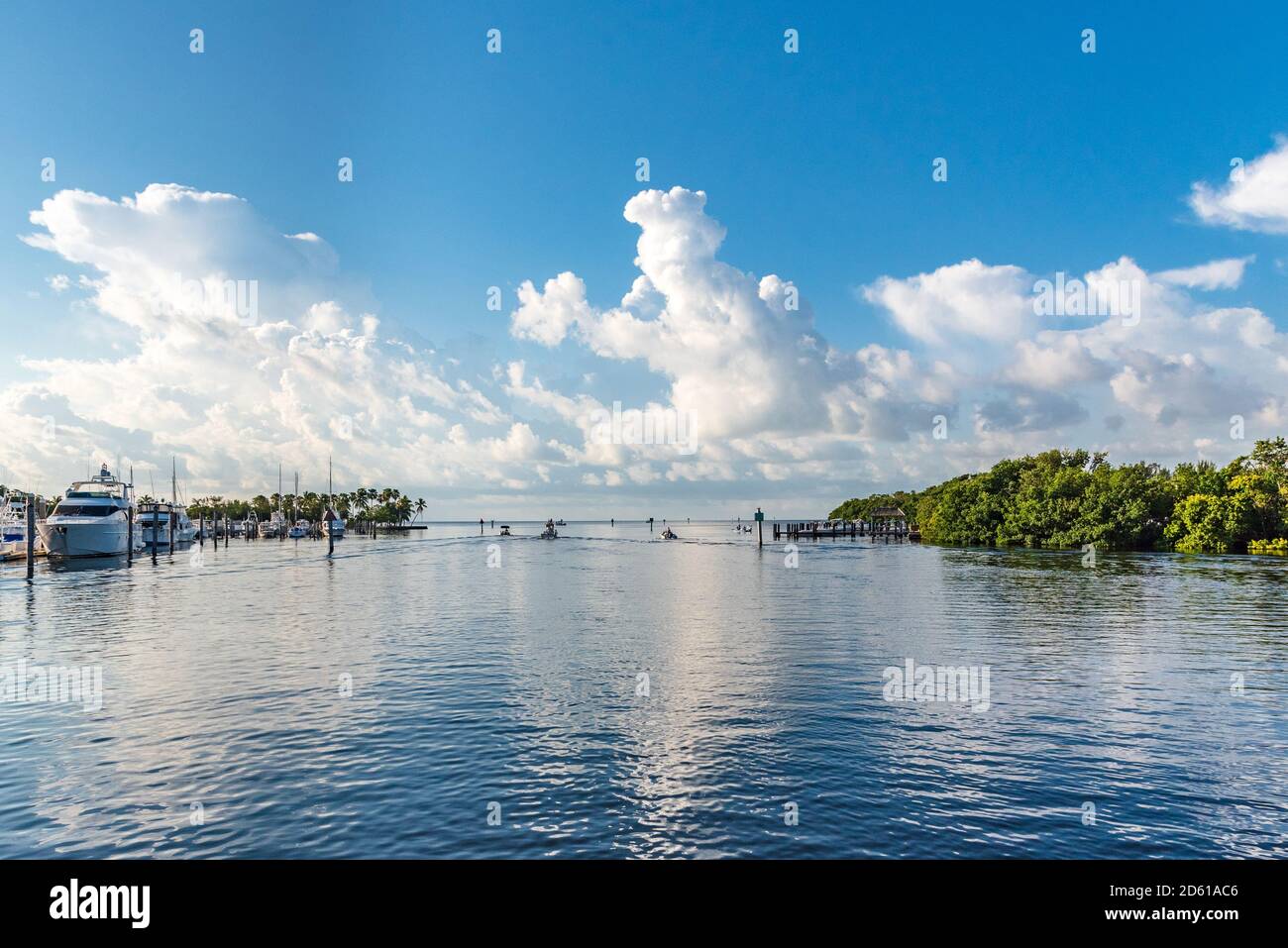 A beautiful sunny, calm morning at Matheson Hammock Park Marina, Miami ...
