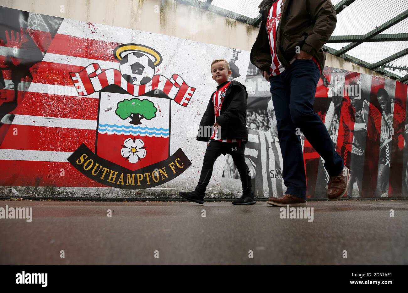 Southampton fans make their way to the ground before the game Stock ...