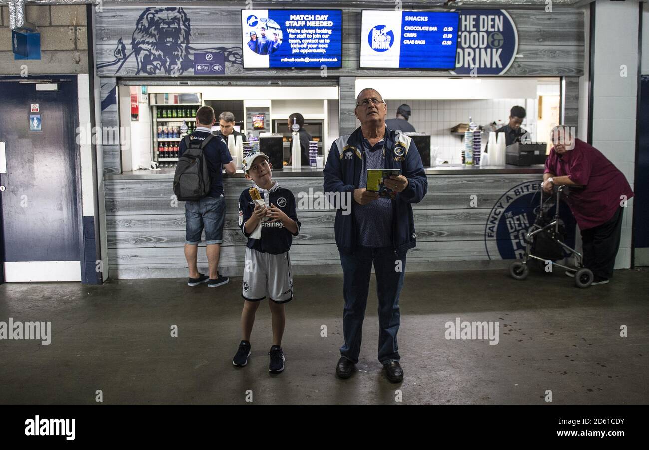 Millwall fans get a pre match snack Stock Photo - Alamy