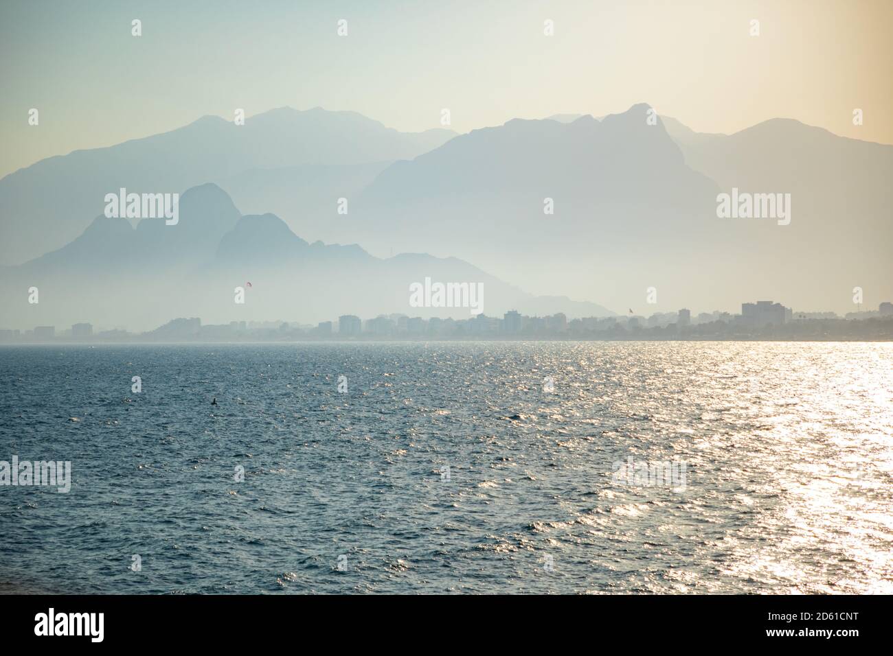 Panorama beautiful mediterranean sea mountains hi-res stock photography ...