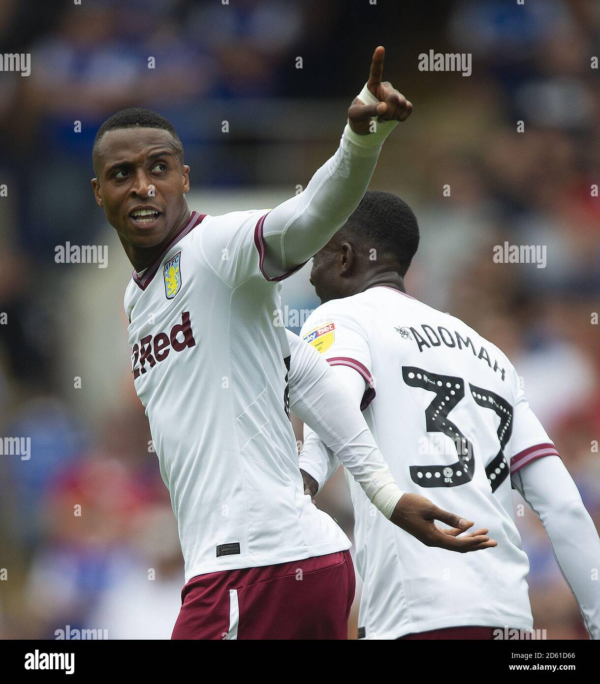 Aston Villa's Jonathan Kodjia celebrates scoring his goal Stock Photo ...