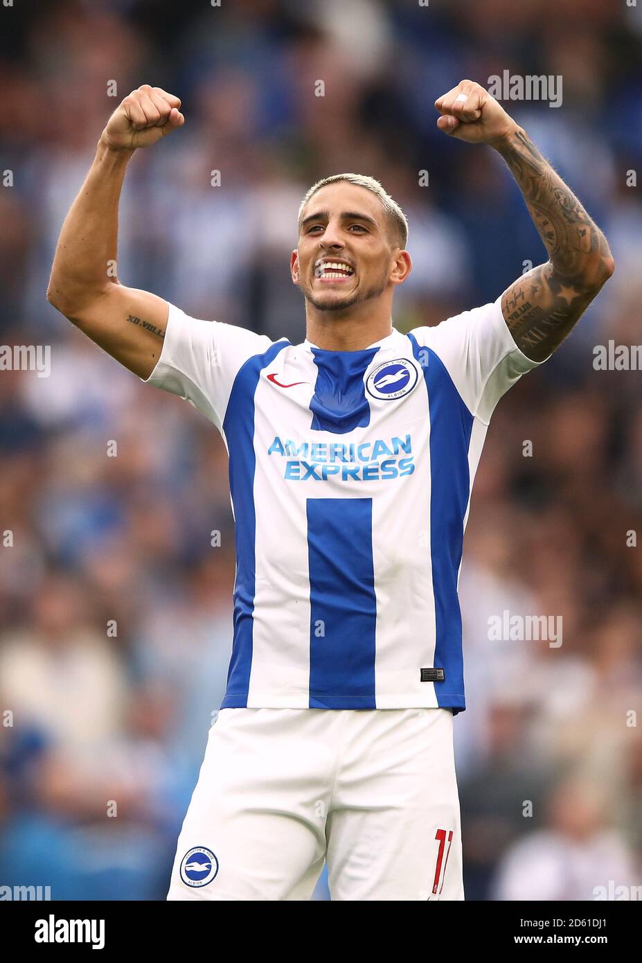 Brighton & Hove Albion's Anthony Knockaert celebrates after the final ...