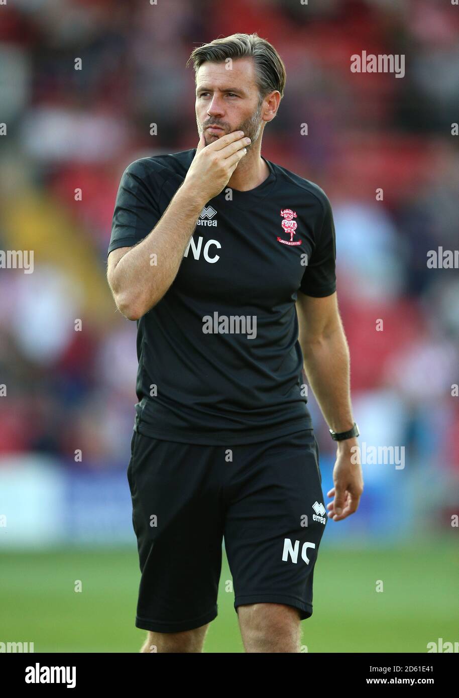 Lincoln City's assistant manager Nicky Cowley Stock Photo - Alamy