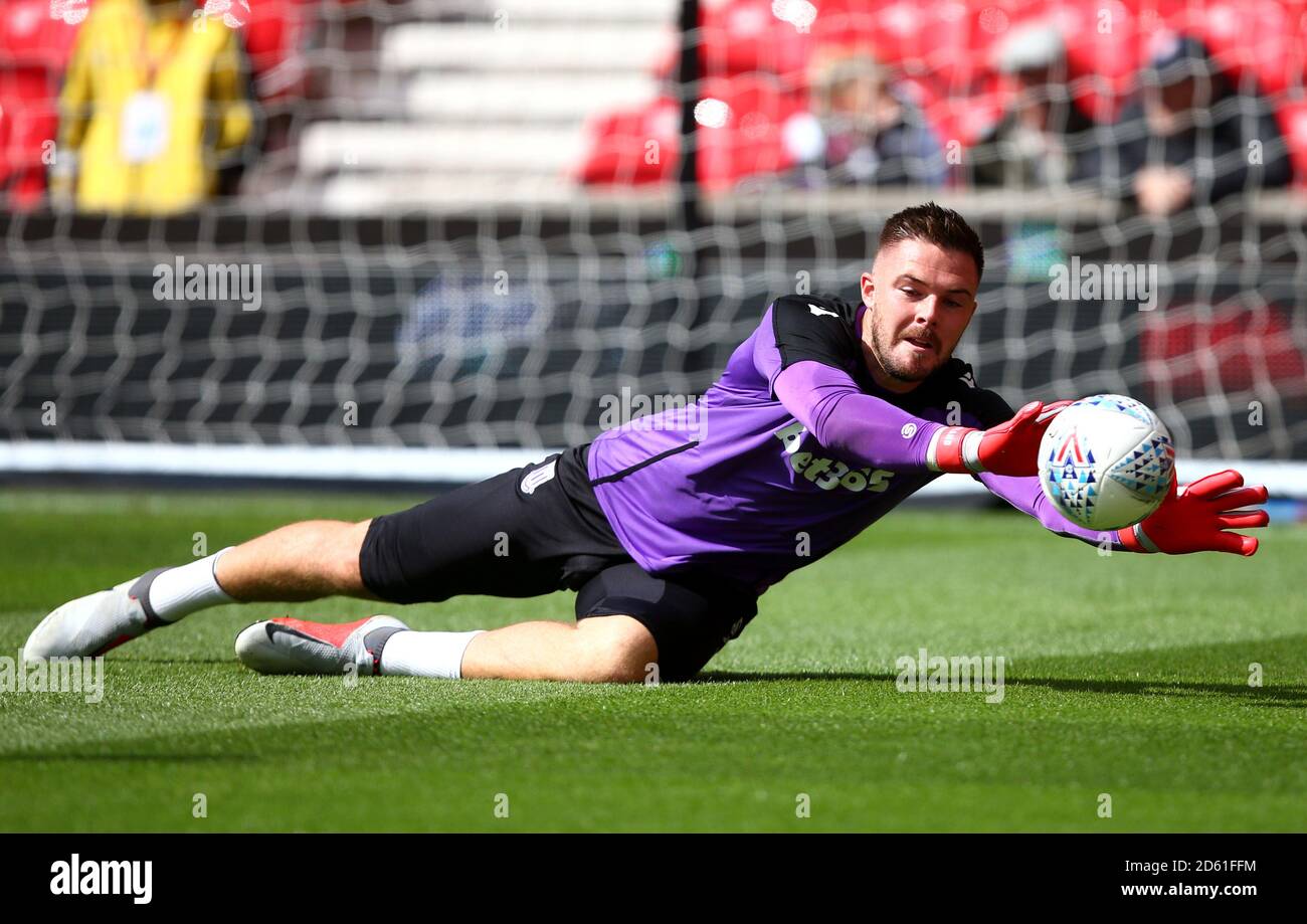 Stoke City goalkeeper Jack Butland during the pre-match warm up Stock ...