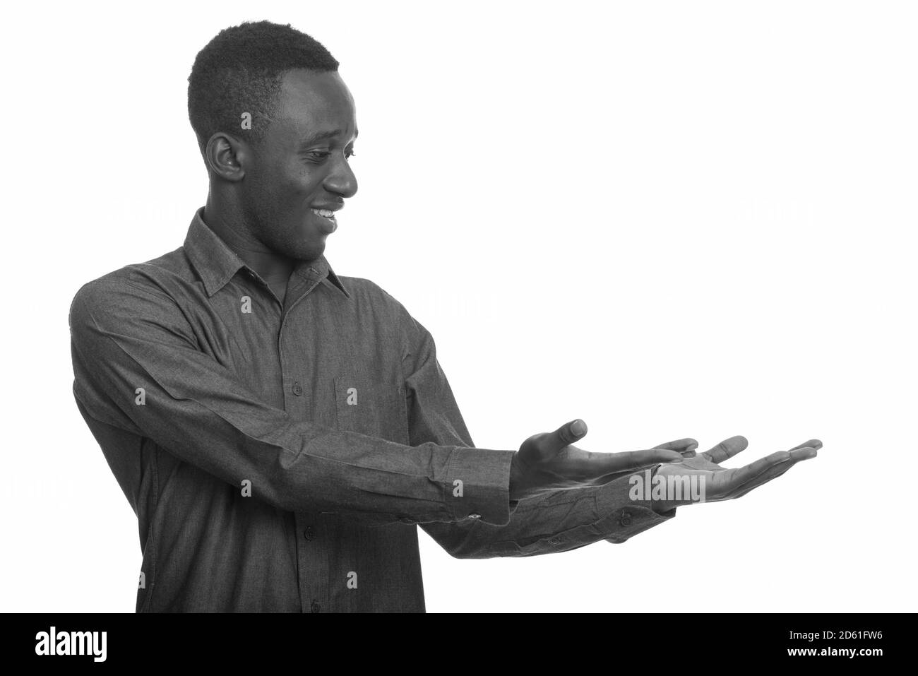 African man smiling side profile Black and White Stock Photos & Images ...