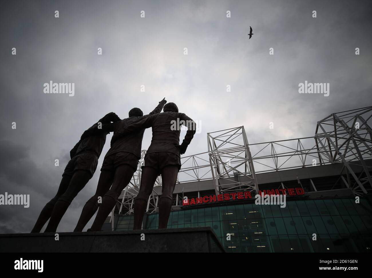 The United Trinity statue outside Old Trafford Stock Photo - Alamy