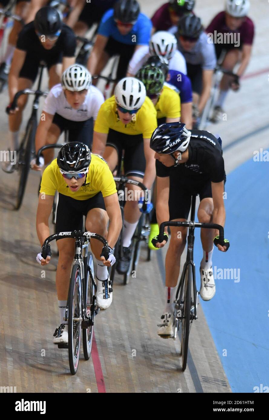 Scratch Race Boys Major Final at the Derby Velodrome, Derby Arena Stock ...