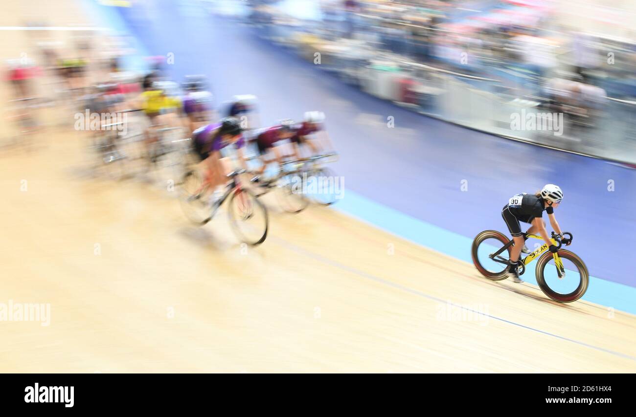 Scratch Race Boys Major Final at the Derby Velodrome, Derby Arena Stock ...