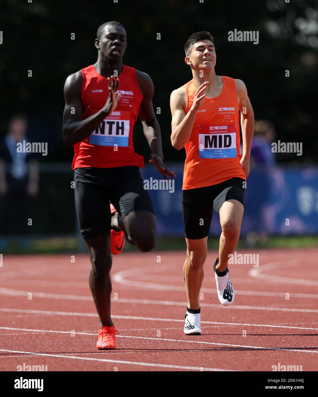 England North's Ataba Mamman (left) and Midland's Joshua Hale compete ...