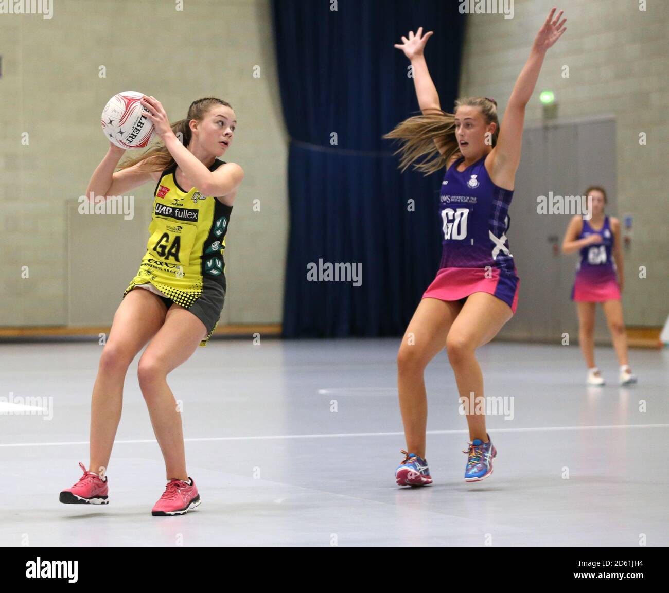 Netball Scotland's Sophia Paterson (left) in action in the Netball ...