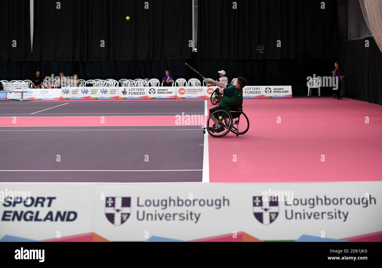 Northern Ireland's Natan McCabe competes in the Wheelchair Tennis ...
