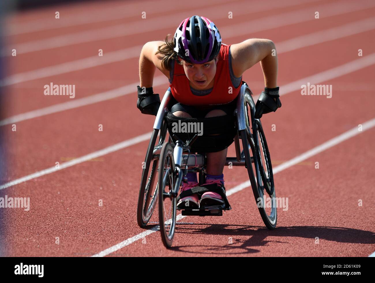 England North's Lottie Wilcocks competes in the 800m Wheelchair girls ...