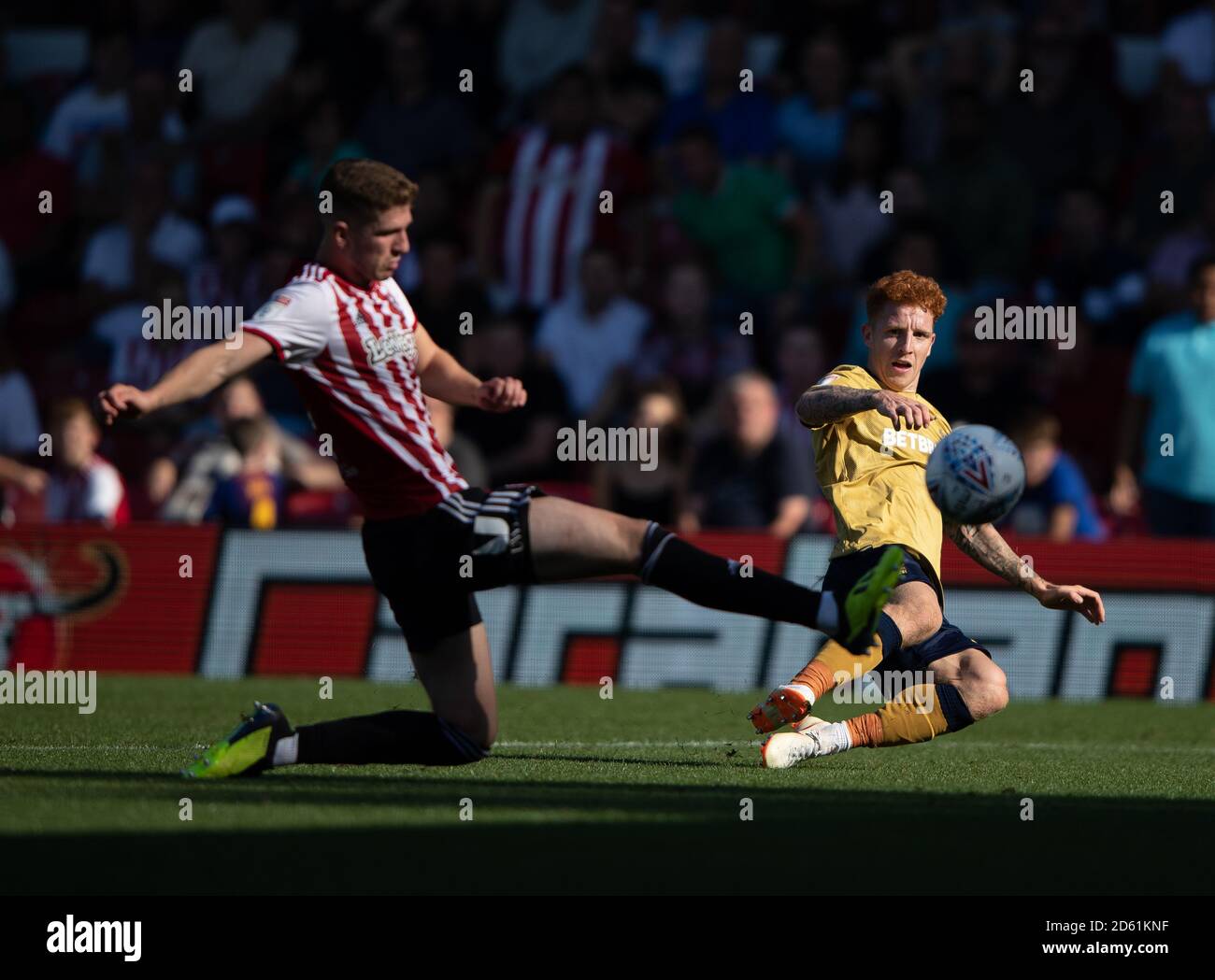 Nottingham Forest's Jack Colback (right) takes a shot at goal Stock ...
