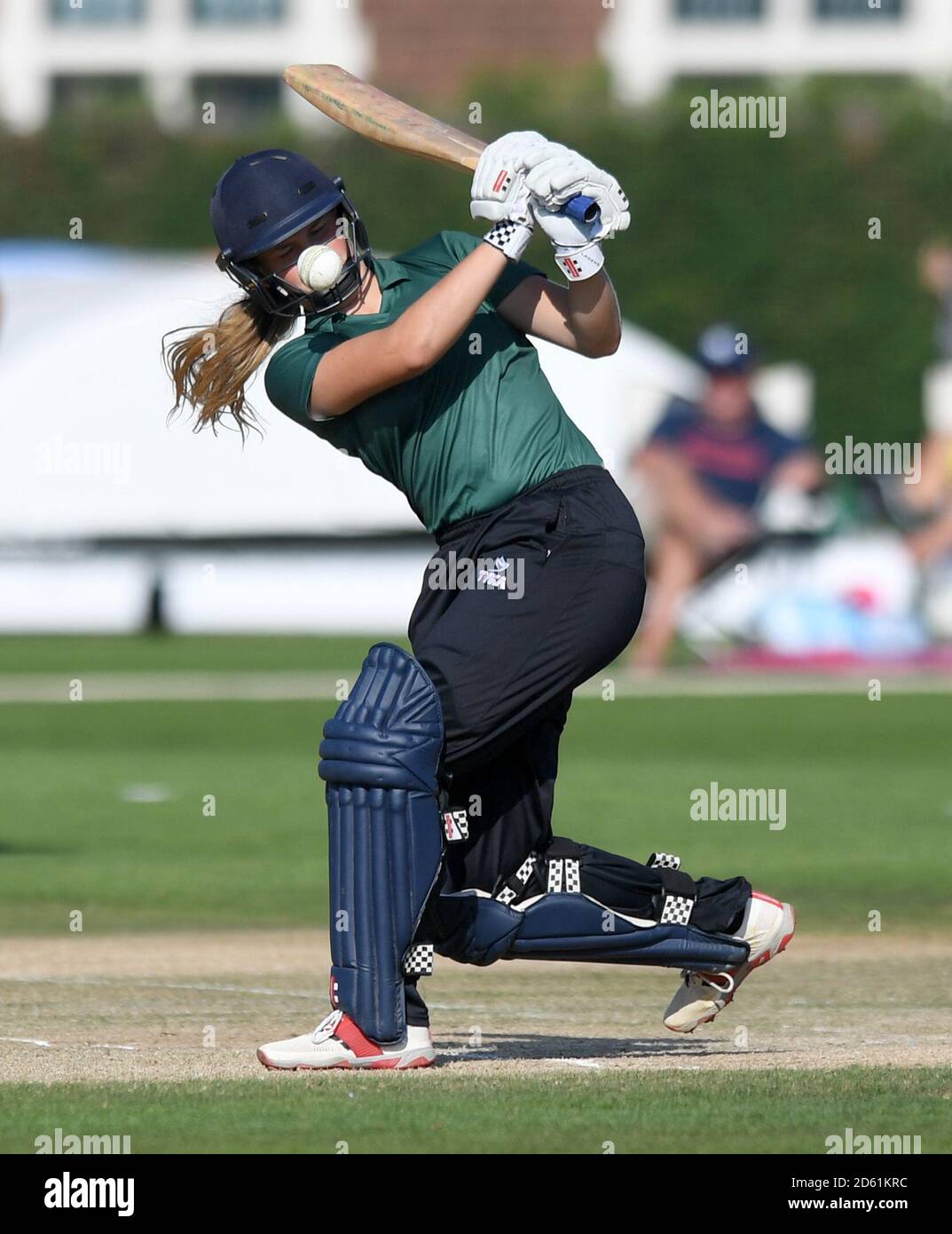 Team Sciver's Alex Griffiths bats during the cricket competition at the ...
