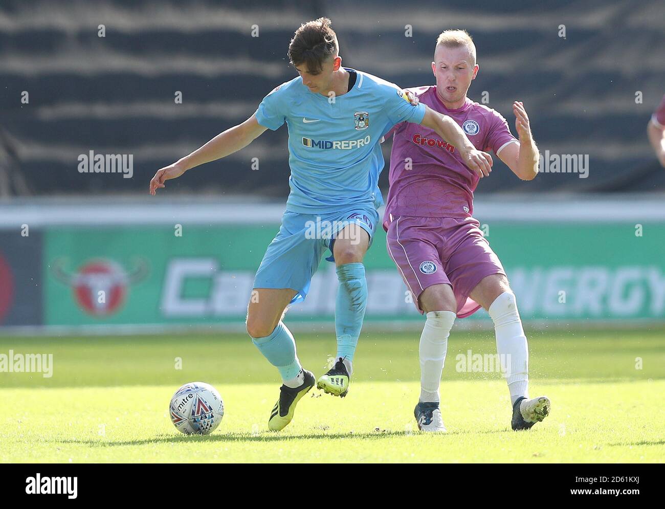 Coventry City's Tom Bayliss and Rochdale's Stephen Dooley (right Stock ...