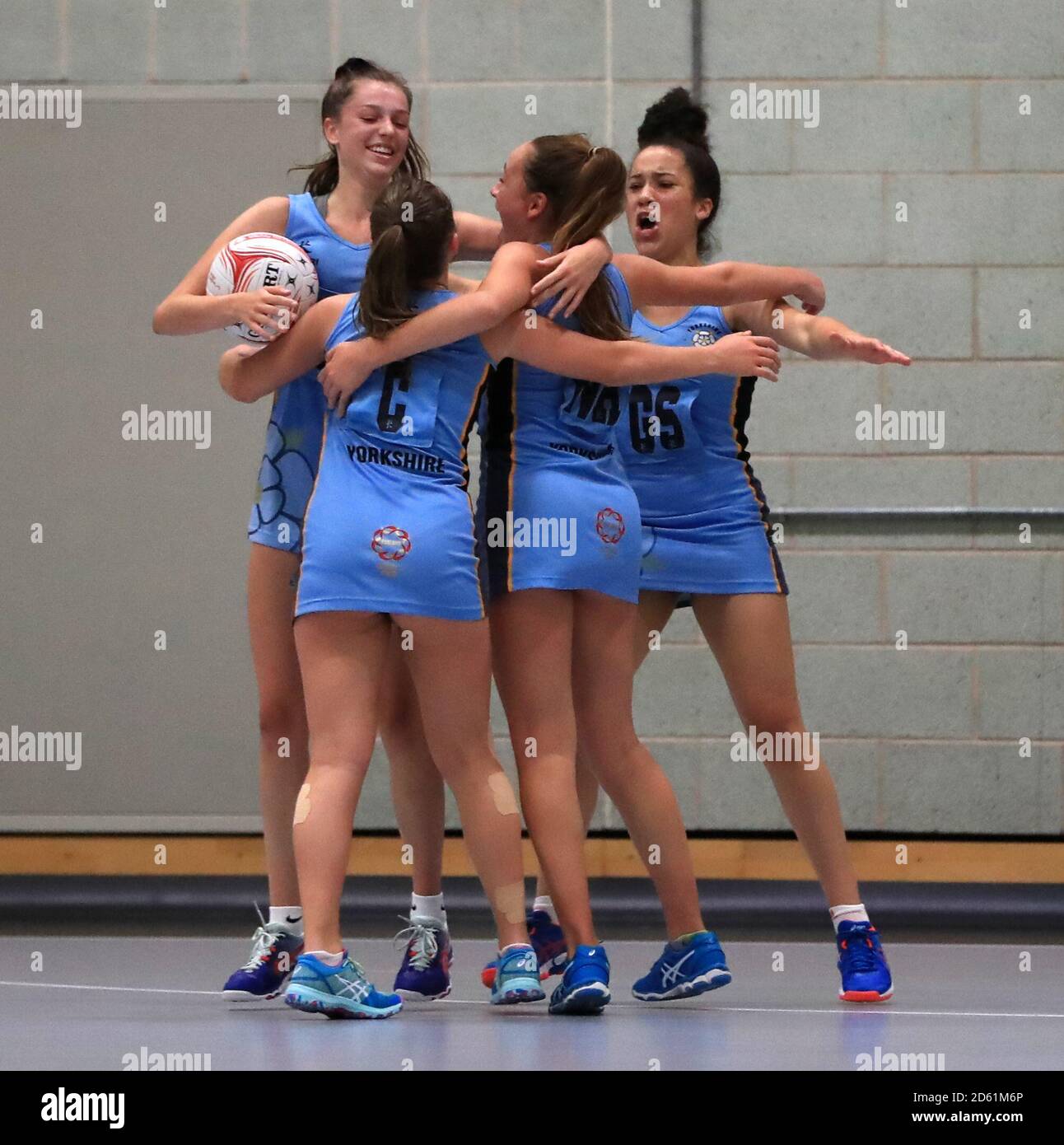 Yorskhire celebrate scoring during the Netball competition at the 2018 ...